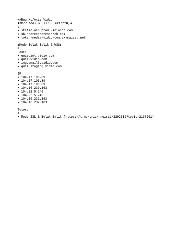 #Bug XLAxis Vidio | PDF