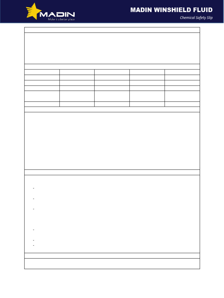 MSDS Madin Windshield Fluid 2024 | PDF | Applied And Interdisciplinary ...