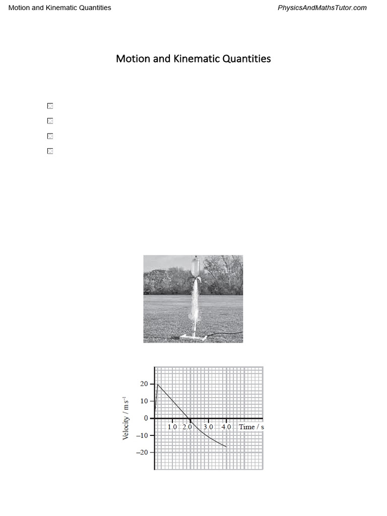 Motion and Kinematic Quantities | PDF | Velocity | Kinematics