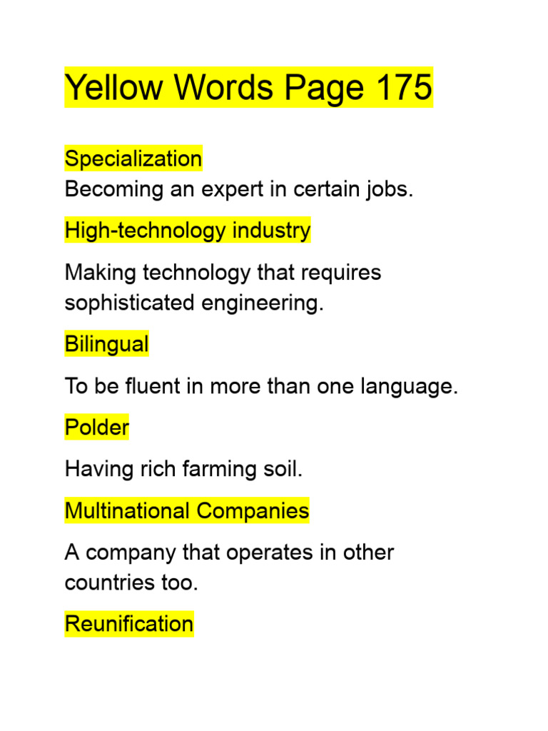 Yellow Words Page 175 | PDF