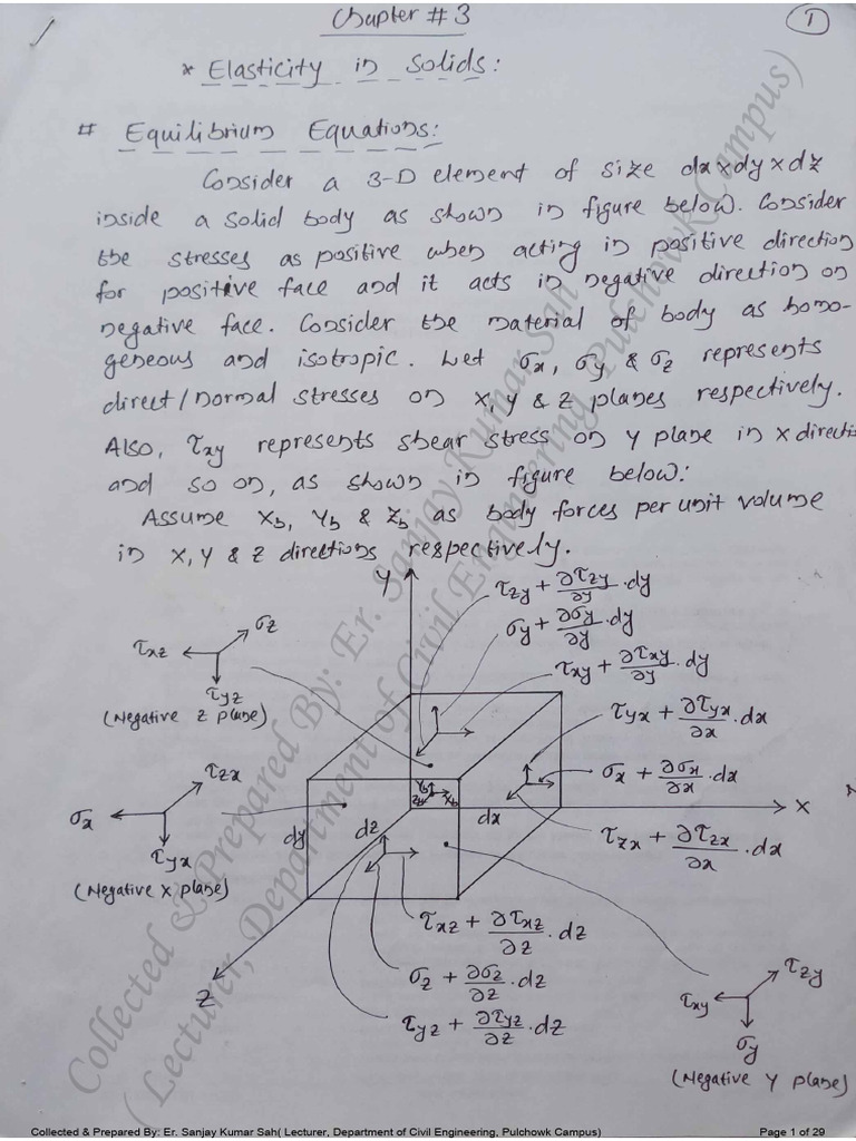 3. CT_Ch 3_Elasticity in Solids | PDF | Engineering | Civil Engineering