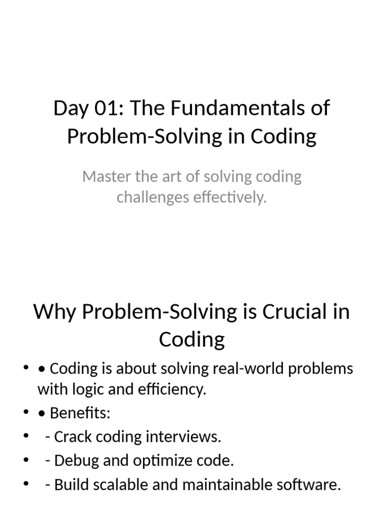 Coding Problem-Solving Basics | PDF
