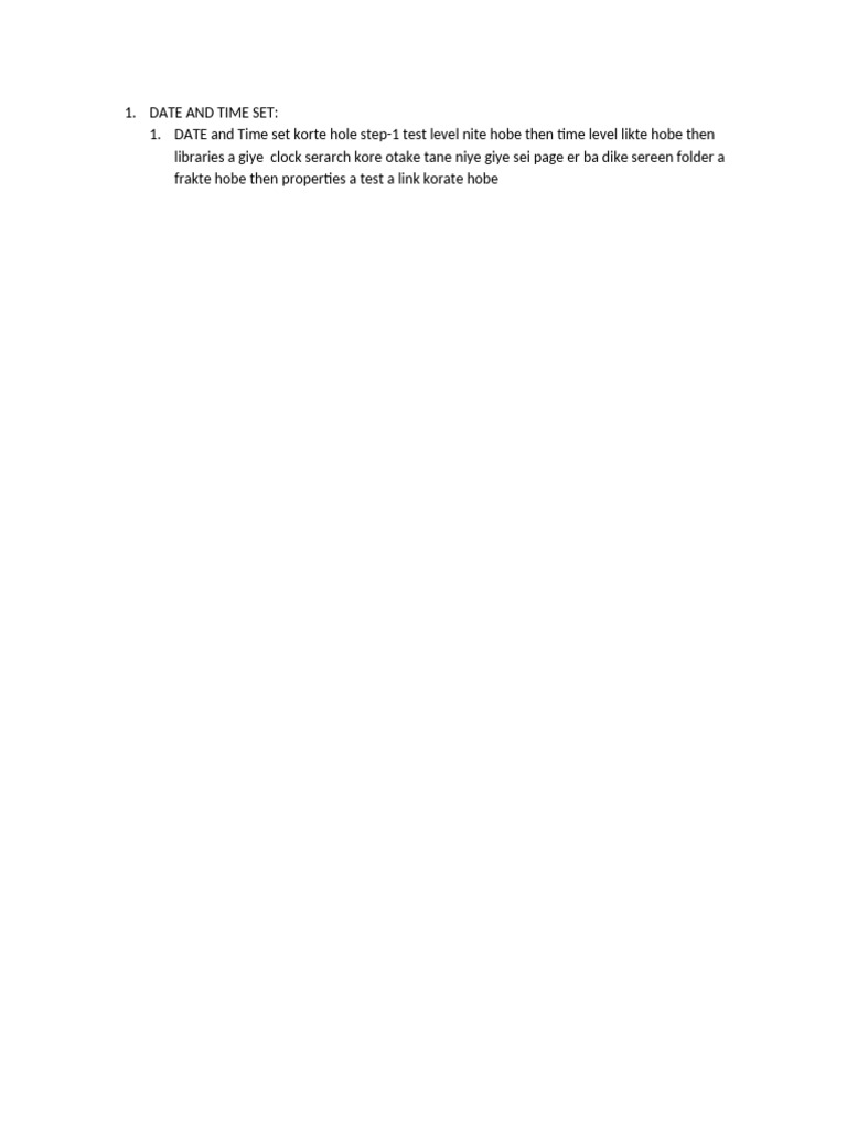Setting Date and Time in Test Level | PDF