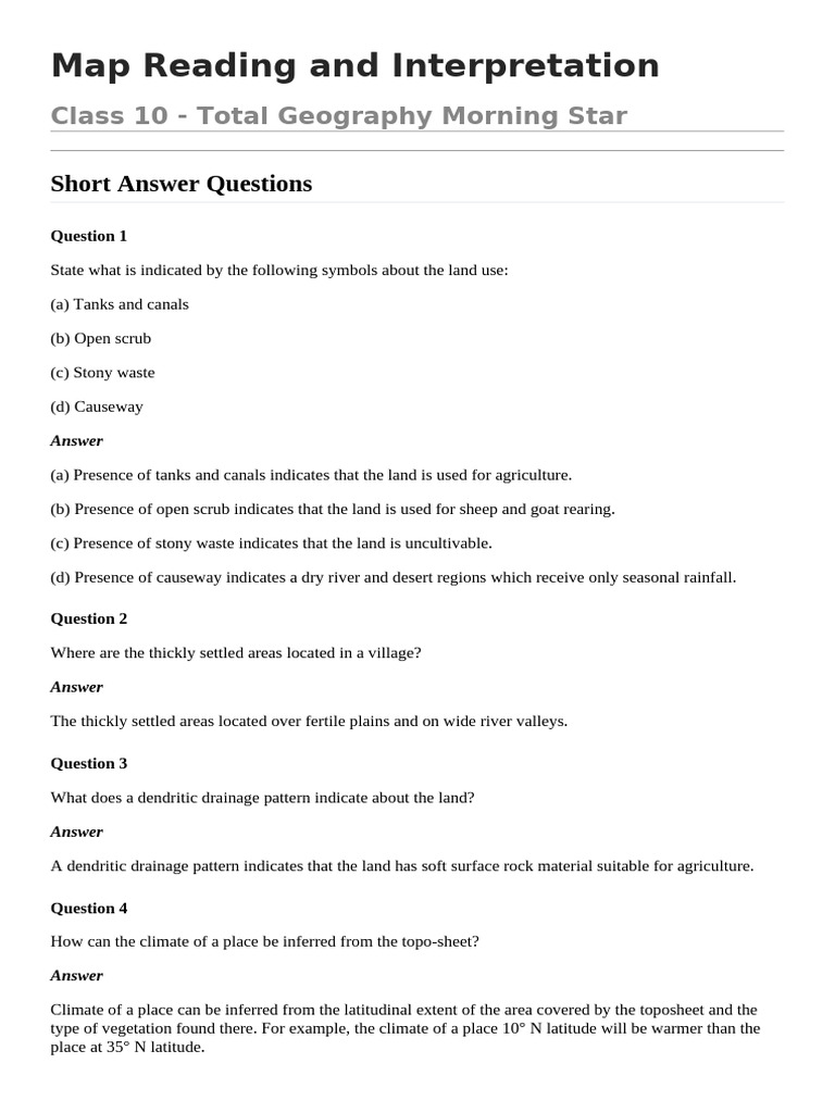 Map Reading and Interpretation | PDF | Rain | Physical Geography