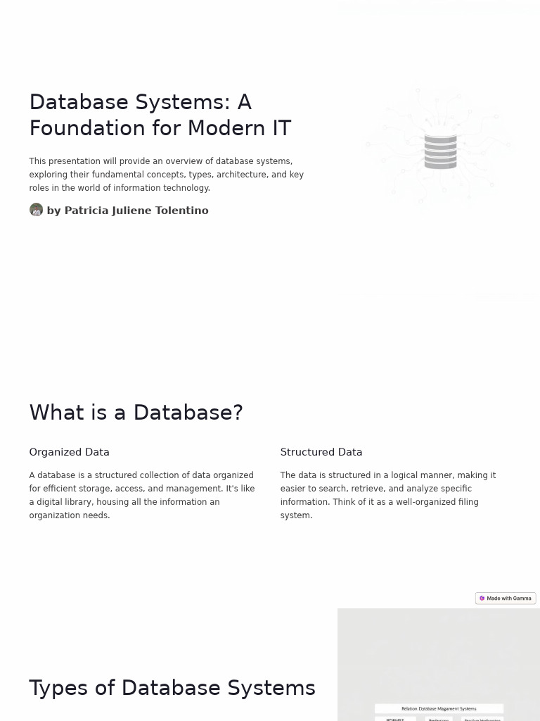 Database Systems A Foundation For Modern IT | PDF | Databases | No Sql
