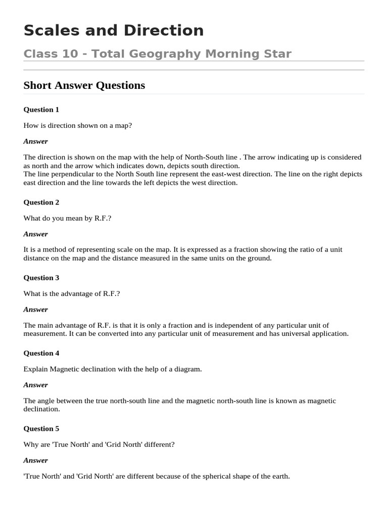 Scales and Direction | PDF | Metrology | Geographical Technology