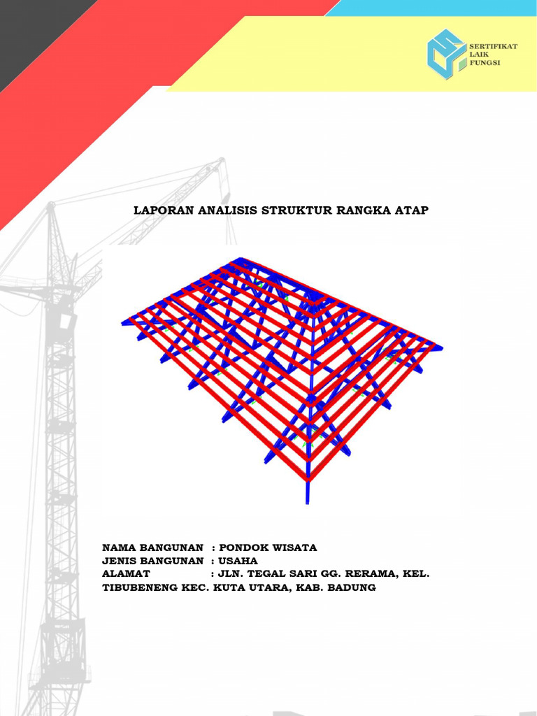 Laporan Analisa Struktur Atap - Pondok Wisata Susanto - Complete | PDF