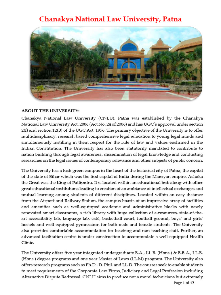 CNLU Brochure UG and PG CLAT 2025 | PDF | Justice | Crime & Violence