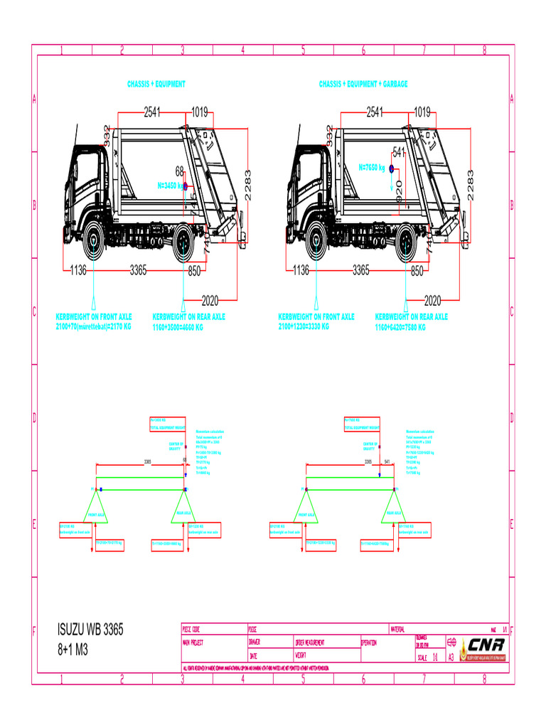 DMO - 8+1m3 Isuzu WB3365 Ağırlık Hesabı - V0.0 - 20250103 | PDF | Motor ...