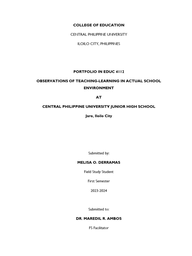 FS 1 Portfolio | PDF | Educational Technology | Teachers