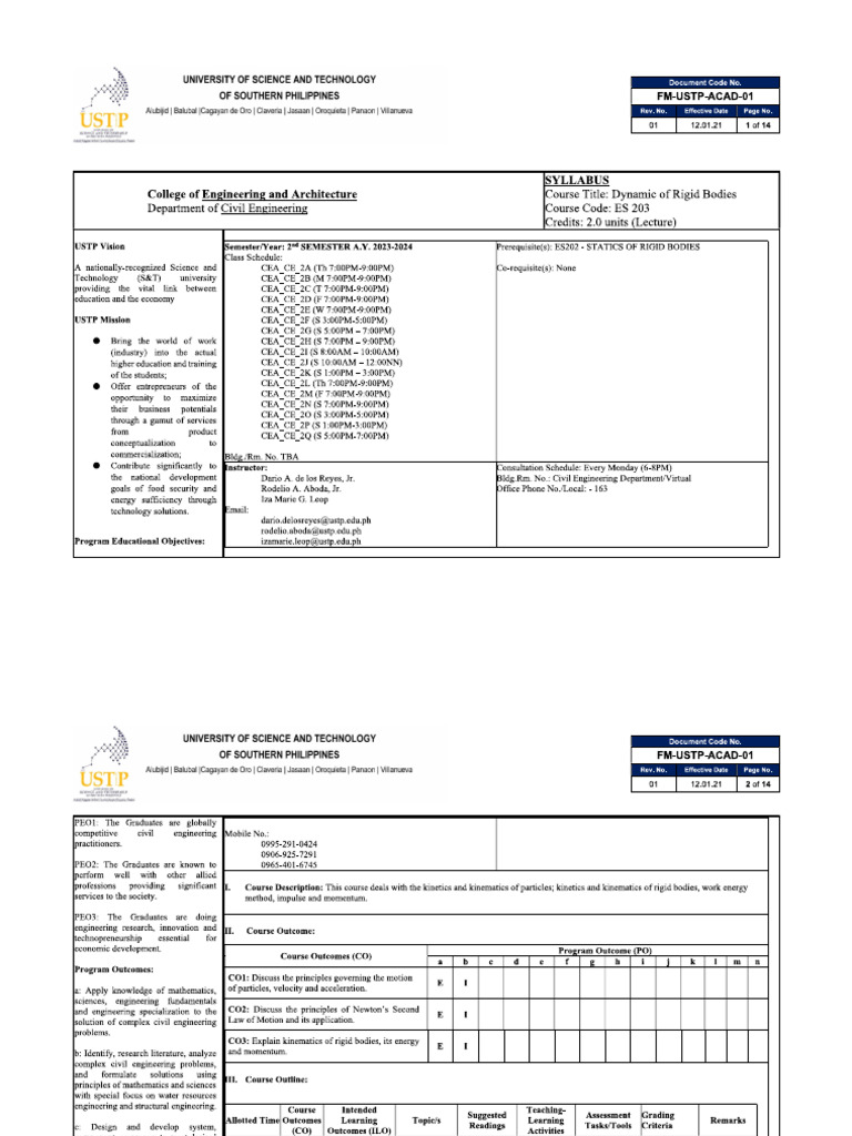 Leop Es203-Syllabus | PDF