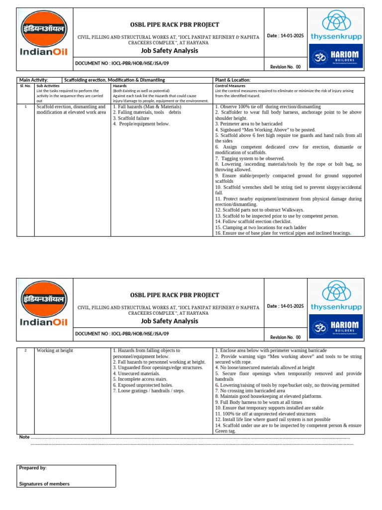 10. Scaffolding Erection, Modification & Dismentling | PDF | Safety ...