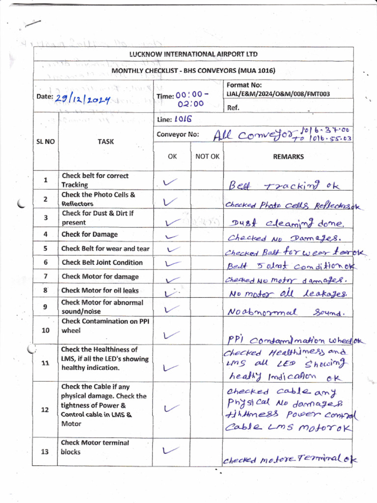 29 To 31 Monthly Checklist | PDF