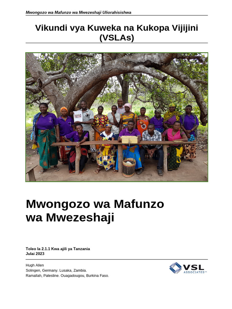 VSLA Field Officer Guide 2.1 Kiswahili-1 | PDF