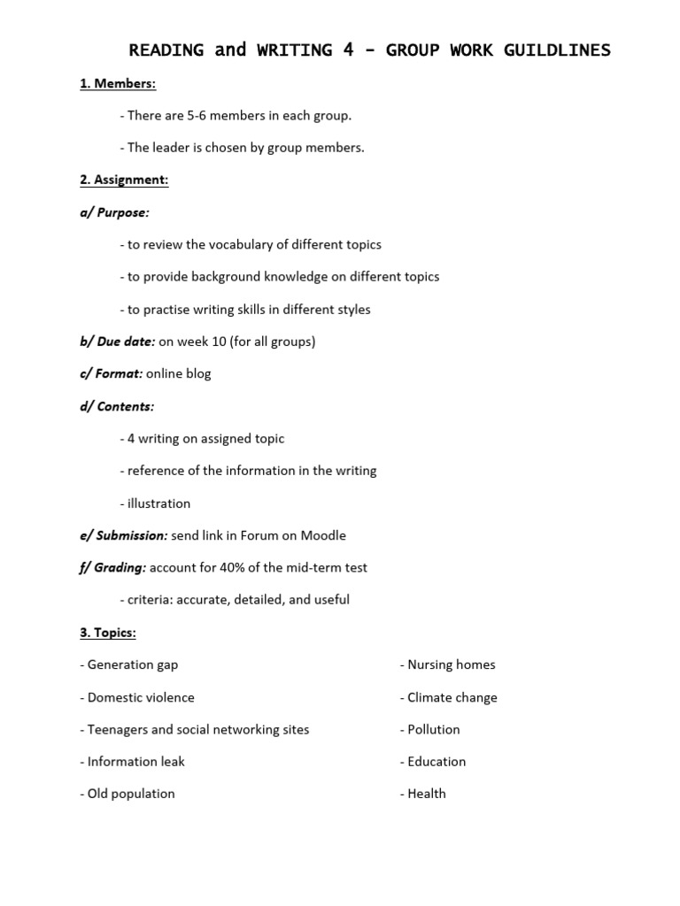 Guidelines For Groupwork | PDF