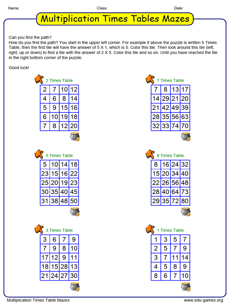 times-table-maze | PDF | Garden Features