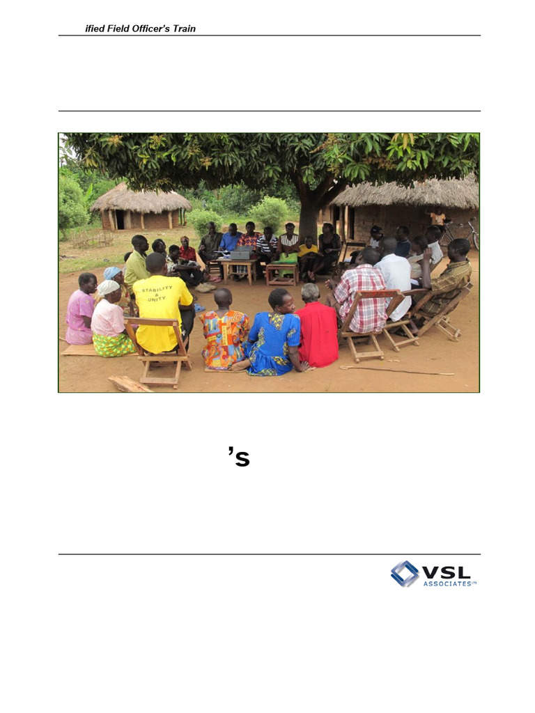 VSLA Field Officer Training Guide | PDF | Interest | Loans