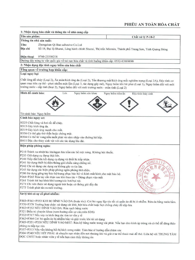 MSDS P-10-2 Tviet | PDF