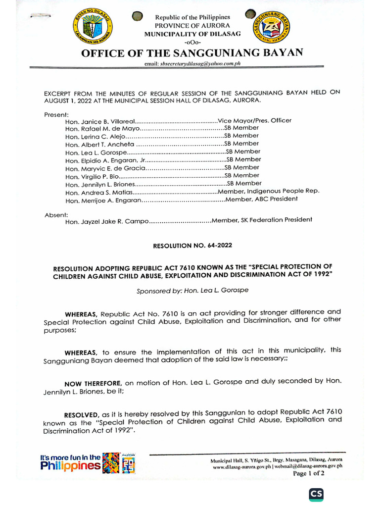 RA 7610 Special Protection of Children Against Child Abuse | PDF