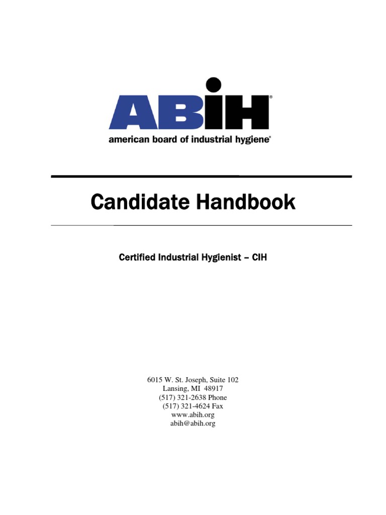Candidate Handbook | PDF | Occupational Hygiene | Academic Degree