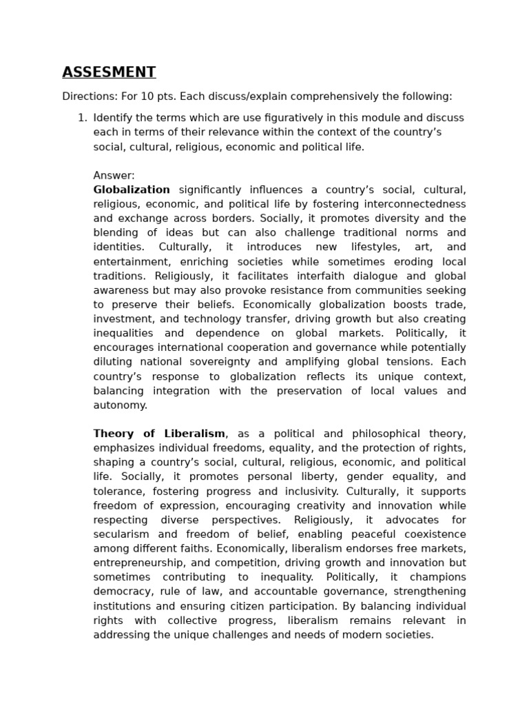 WMD Module 2 Exercises | PDF | Liberalism | Globalization