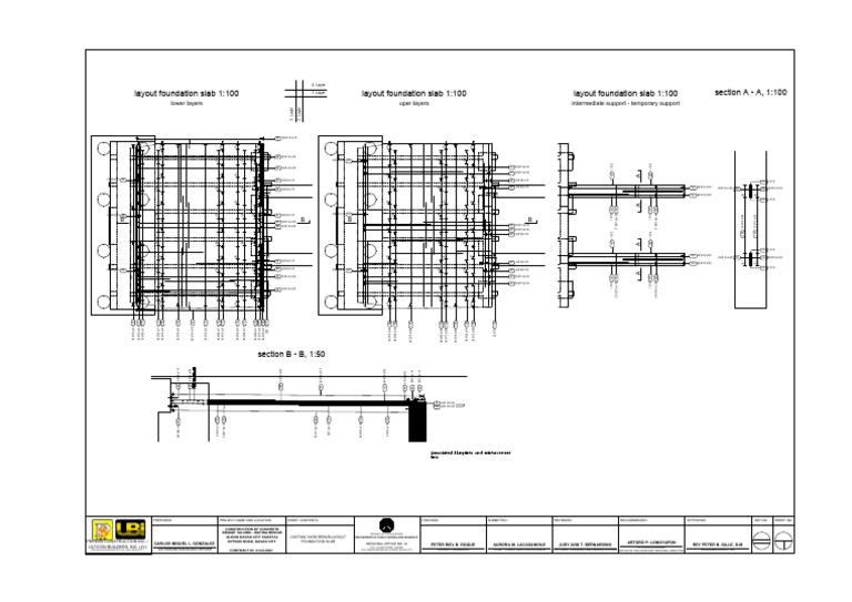 C715-113A Casting Yard, Rebar-Layout, Foundation Slab-Model | PDF