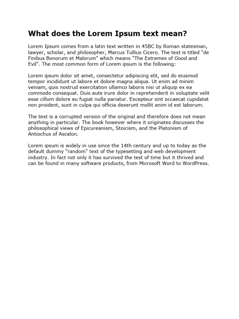 What Does The Lorem Ipsum Text Mean | PDF