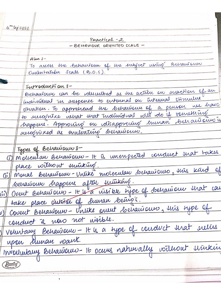 Behavior Orientation Scale | PDF