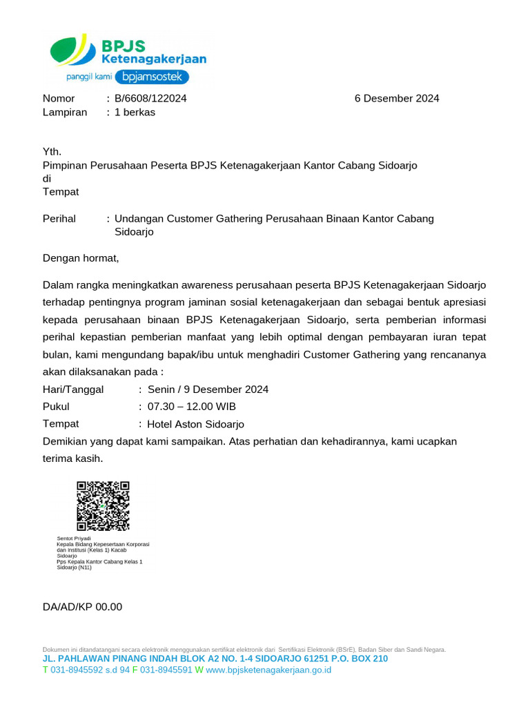 UNDANGAN CUSTOMER GATHERING 2024 | PDF