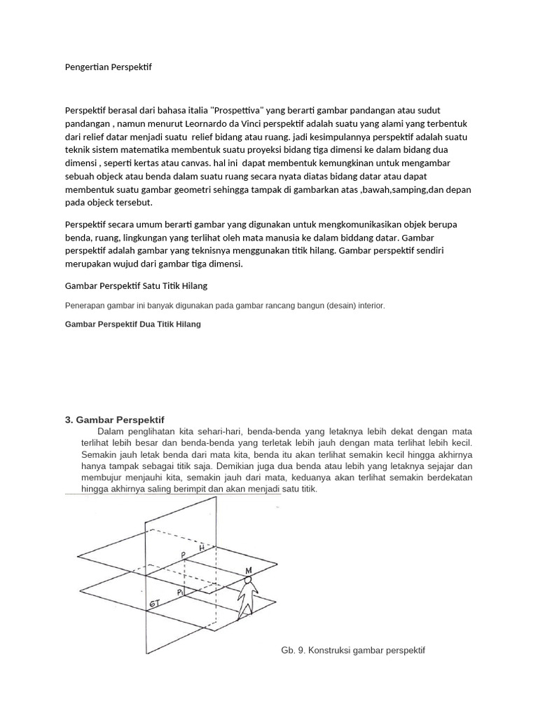 Definisi dan Teknik Gambar Perspektif | PDF