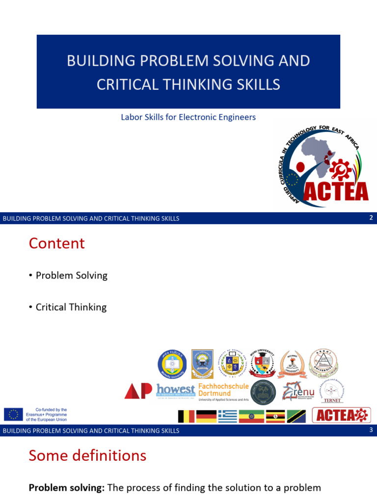 CH1-ACTEA-Problem Solving and Critical Thinking | PDF | Critical Thinking | Thought