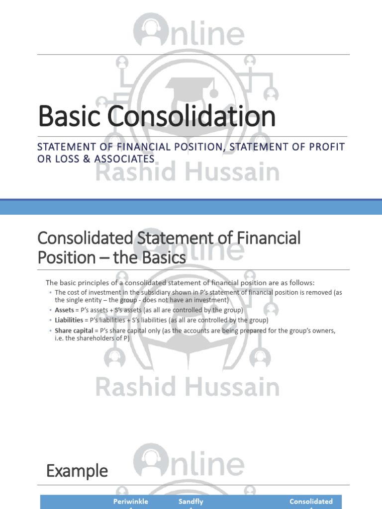 Consolidation - SFP | PDF | Goodwill (Accounting) | Balance Sheet