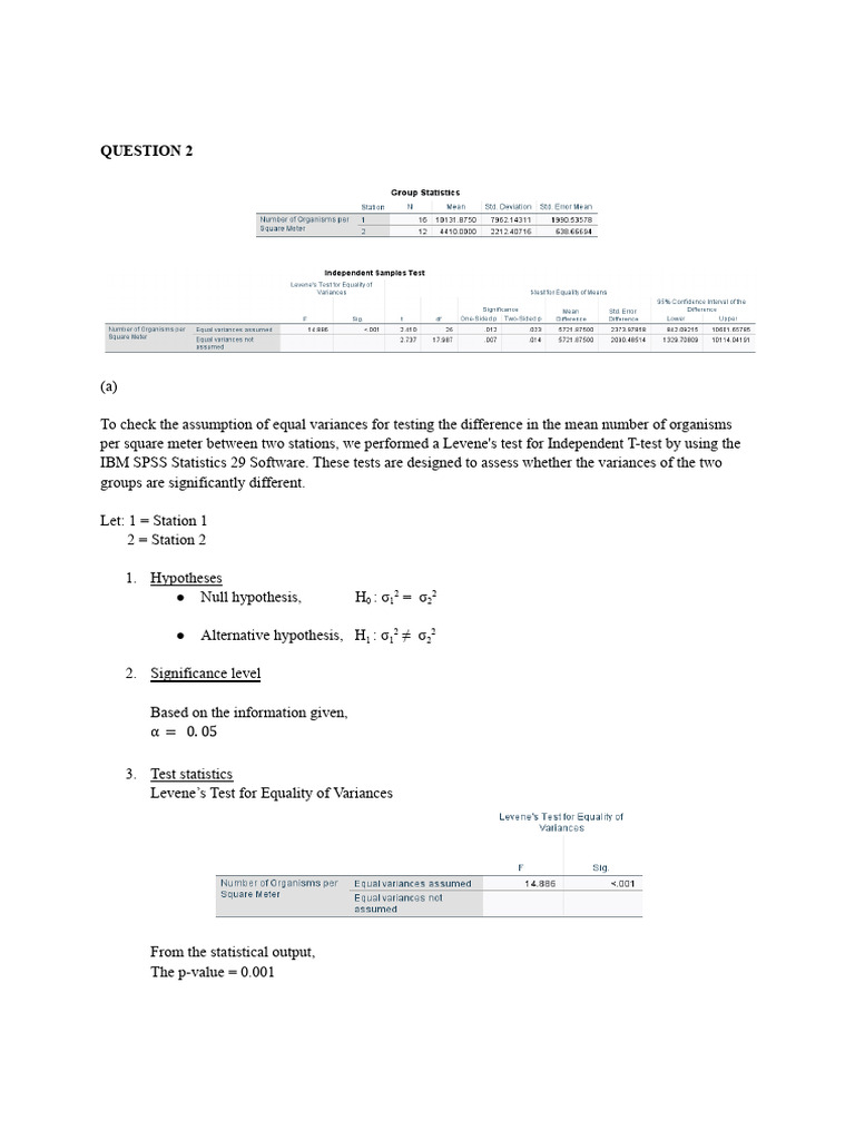 Statistics Question PDF | PDF | P Value | Data Analysis