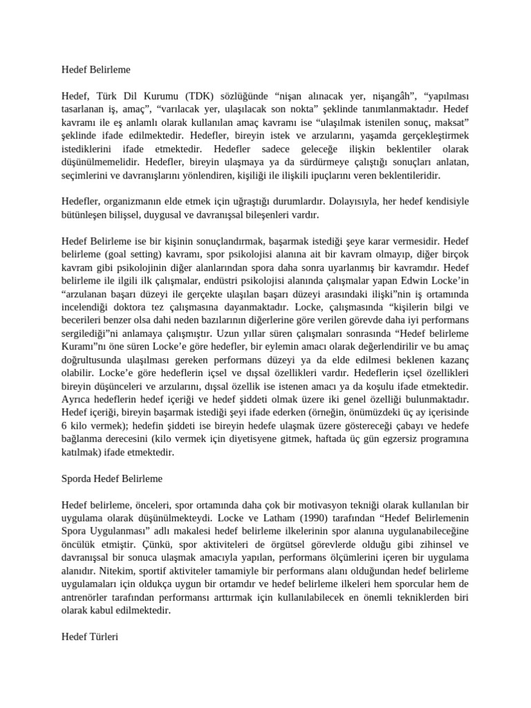 Hedef Belirleme | PDF