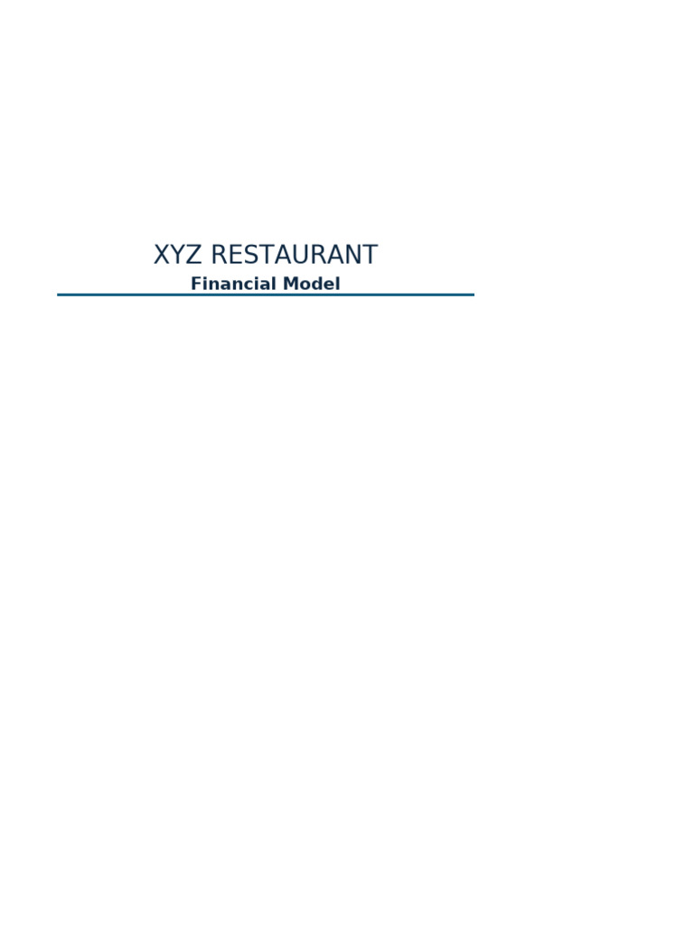 Xyz Restaurant: Financial Model | PDF | Expense | Financial Economics