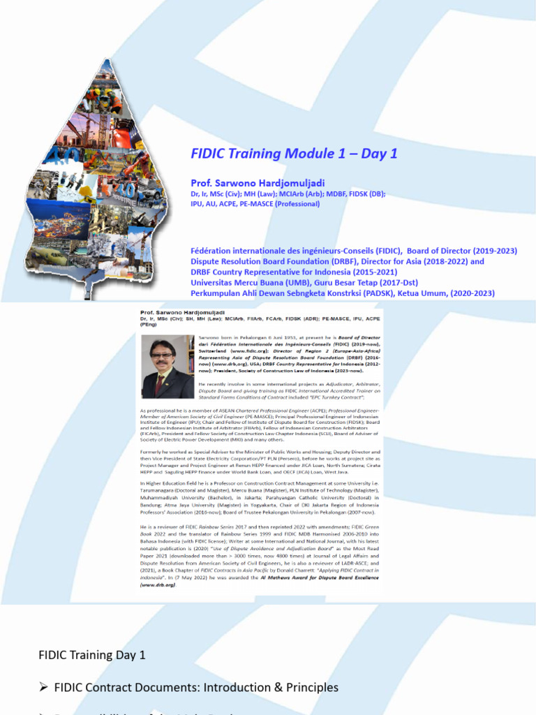 PLN Fidic Module 1 Day 1 | PDF | Employment | Risk