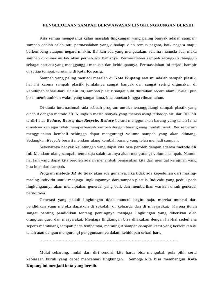 "3R: Solusi Sampah Plastik Kupang" | PDF