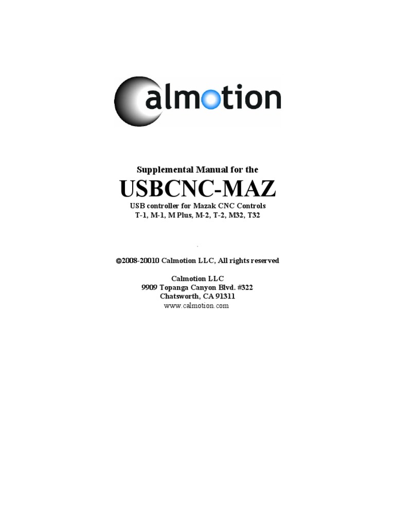 Calmotion Usbcnc Mazak 5 3m | PDF | Computer Data | Computer Architecture