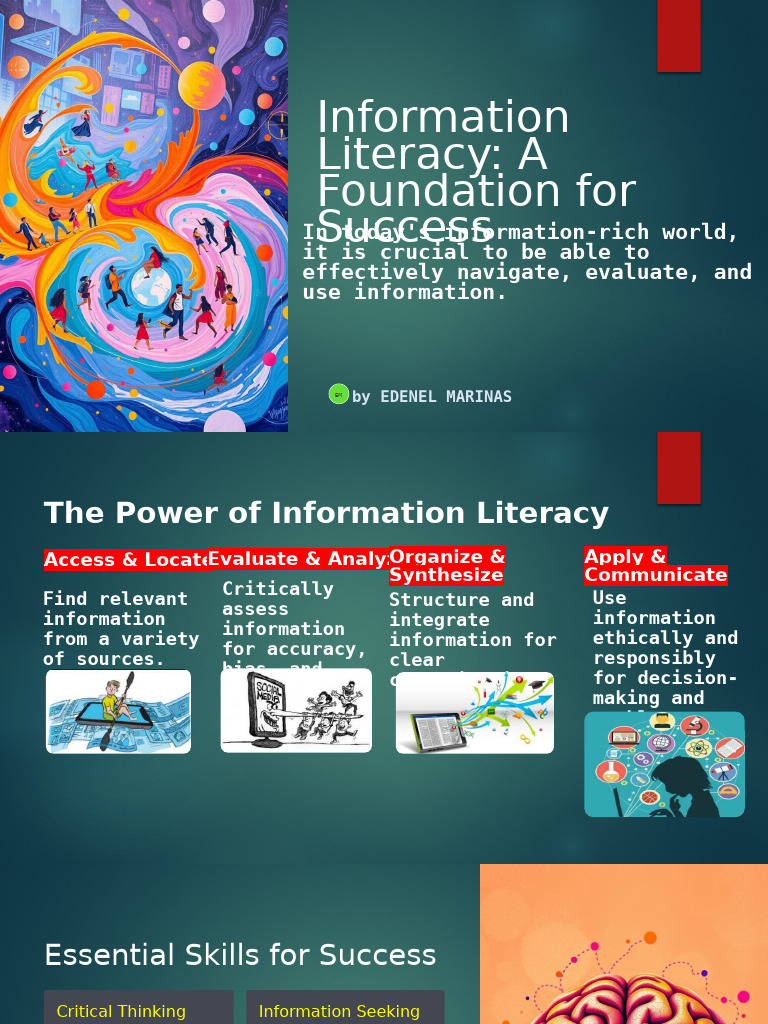 Information Literacy a Foundation for Success | PDF | Information Literacy | Information