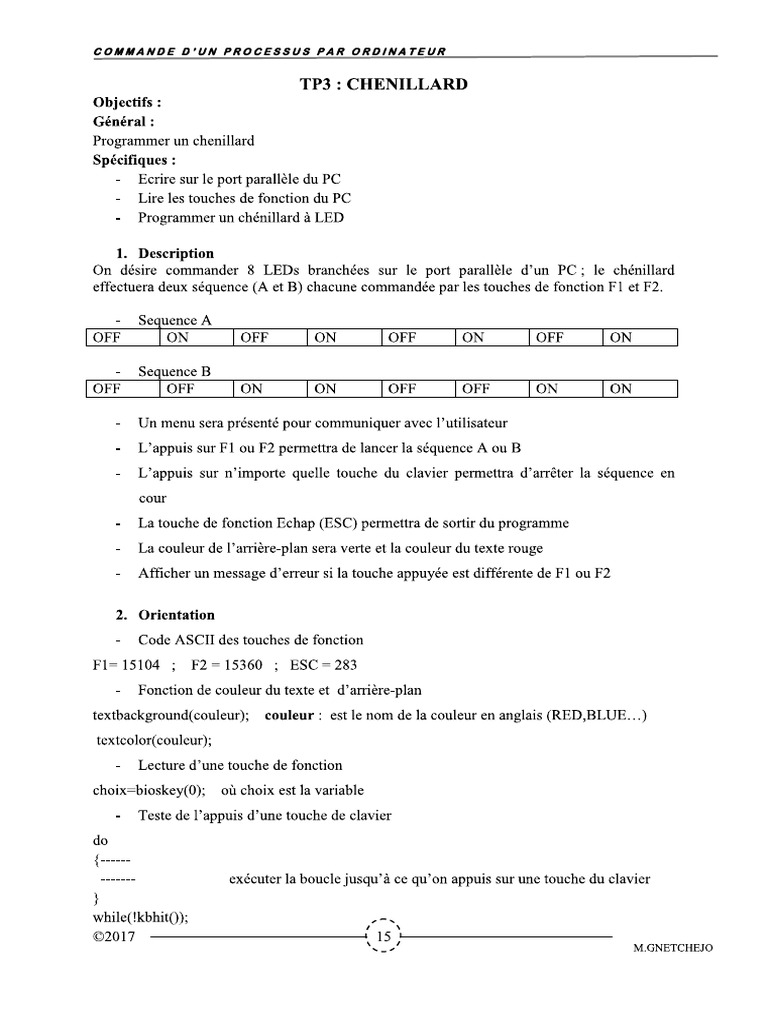 TP - Commande Par Ordinateur | PDF