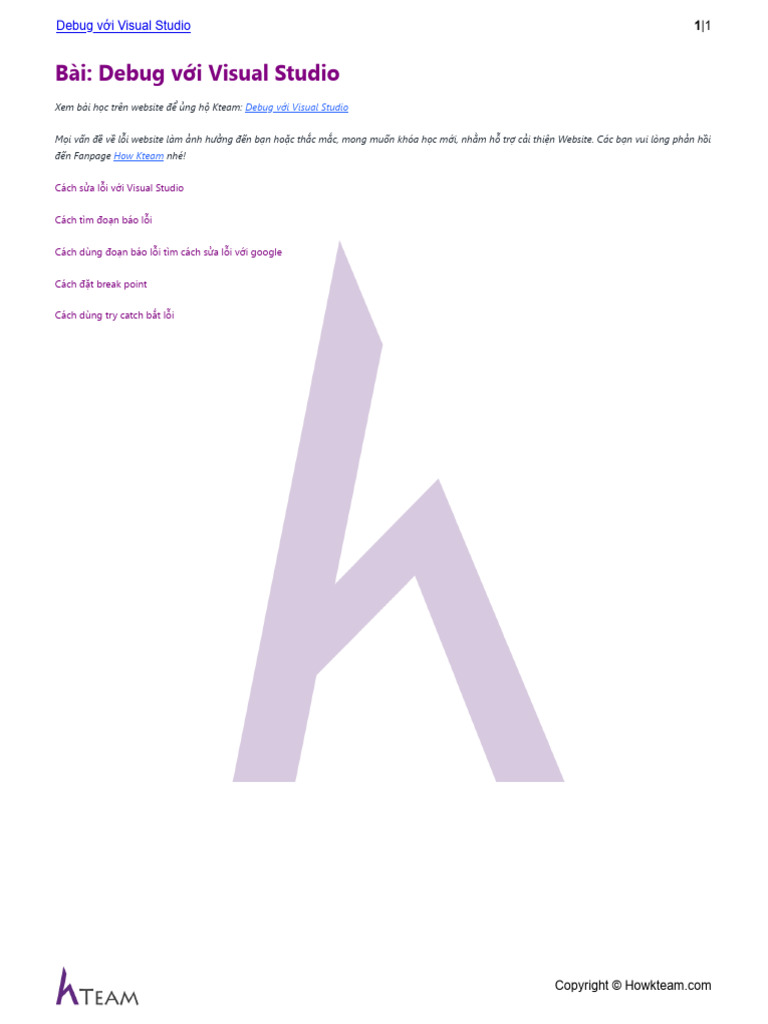 HOWKTEAM - VN - Debug V I Visual Studio | PDF