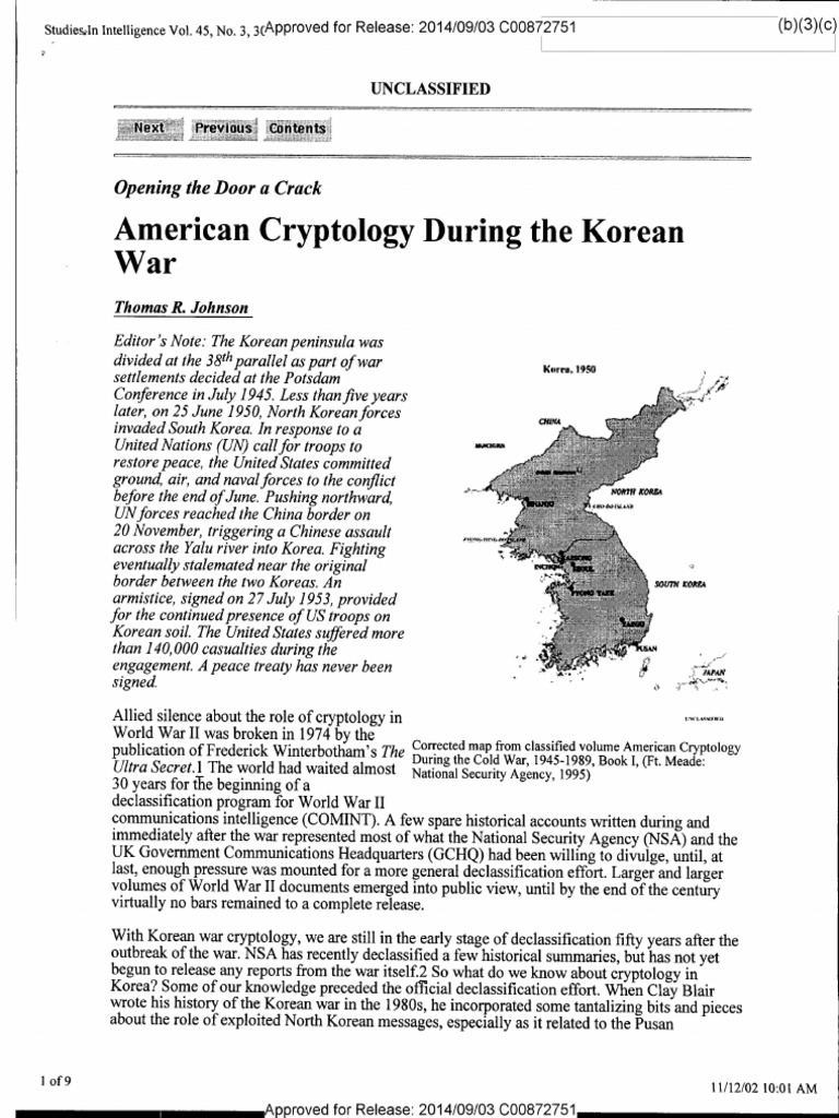 American Crptology During Korean War | PDF