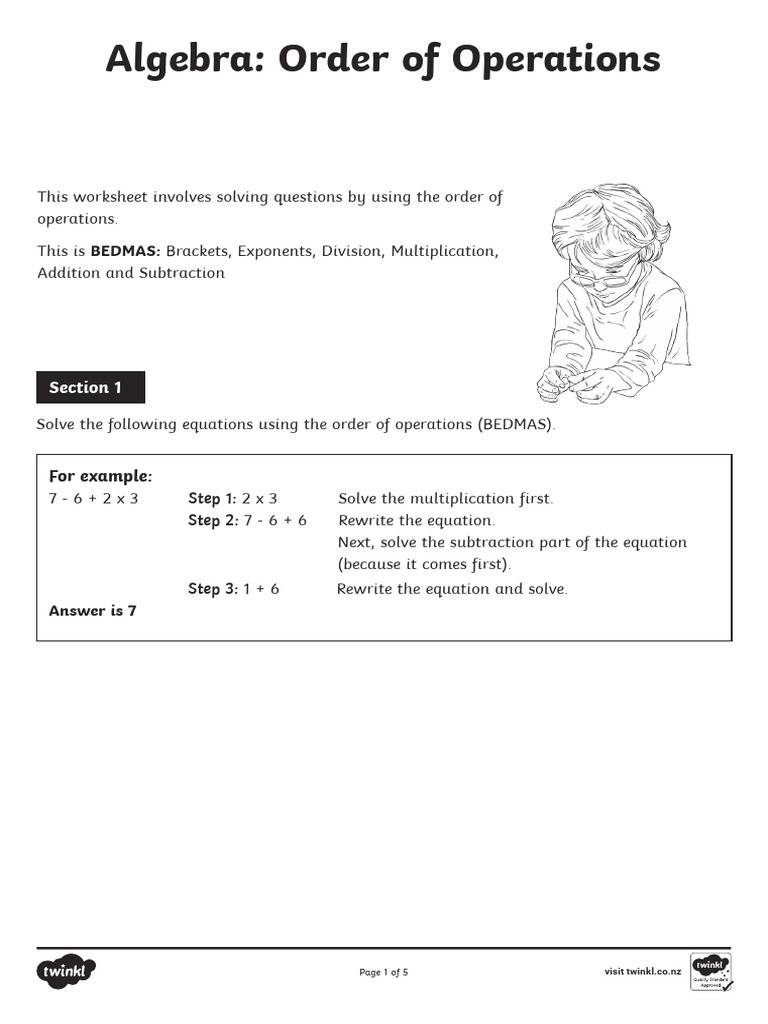 Order of Operations Worksheet | PDF | Equations | Algebra