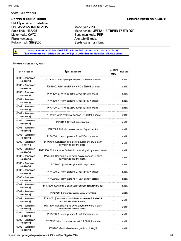 DSG Kart Değişimi Arıza Kodları2 | PDF