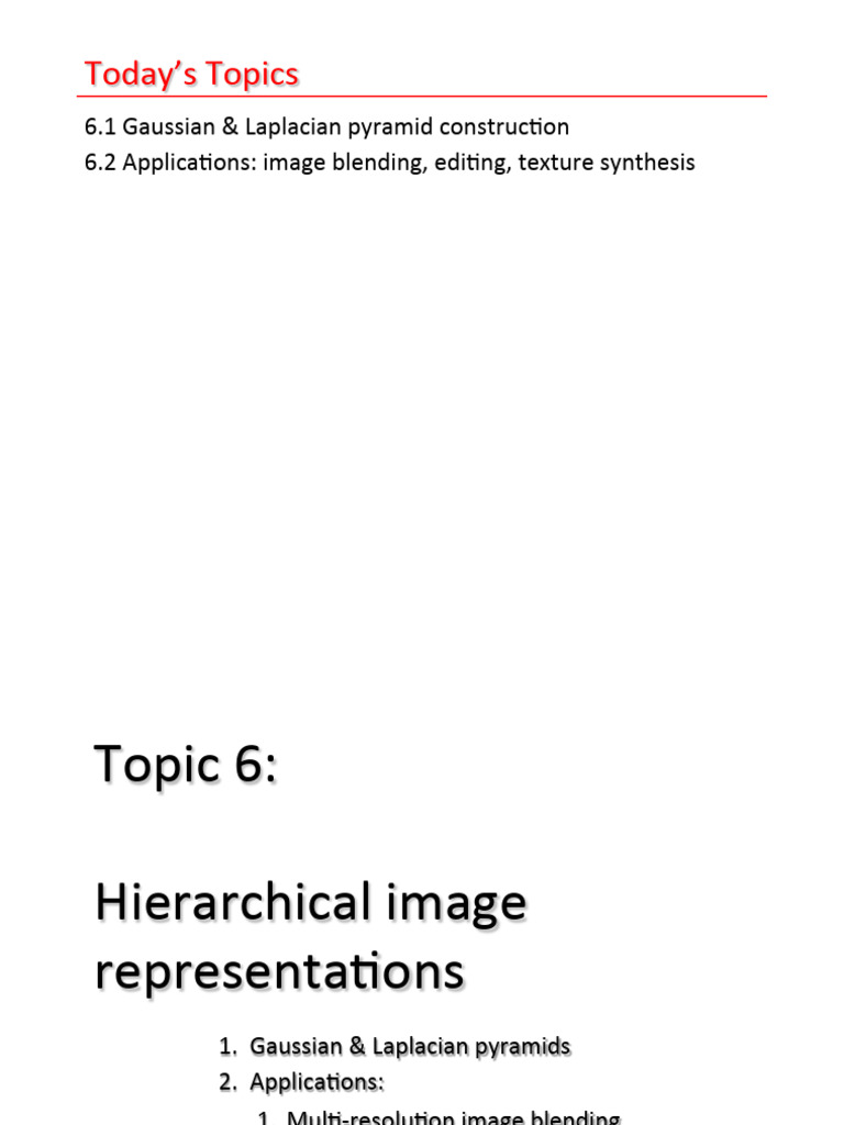 gaussian-laplacian pyramid | PDF | Vision | Applied Mathematics