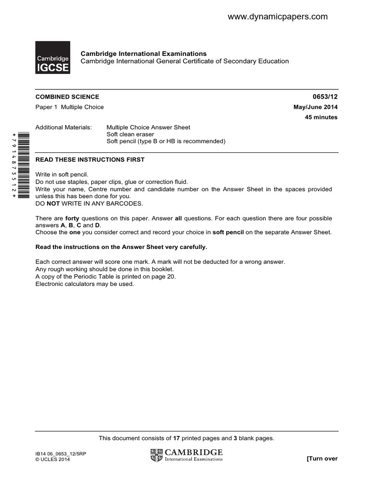 0653_s14_qp_12 | PDF | Atoms | Chlorine