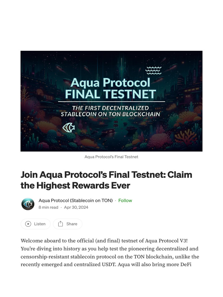 Aqua Protocol Final Testnet Rewards | PDF | Cryptocurrency | Money