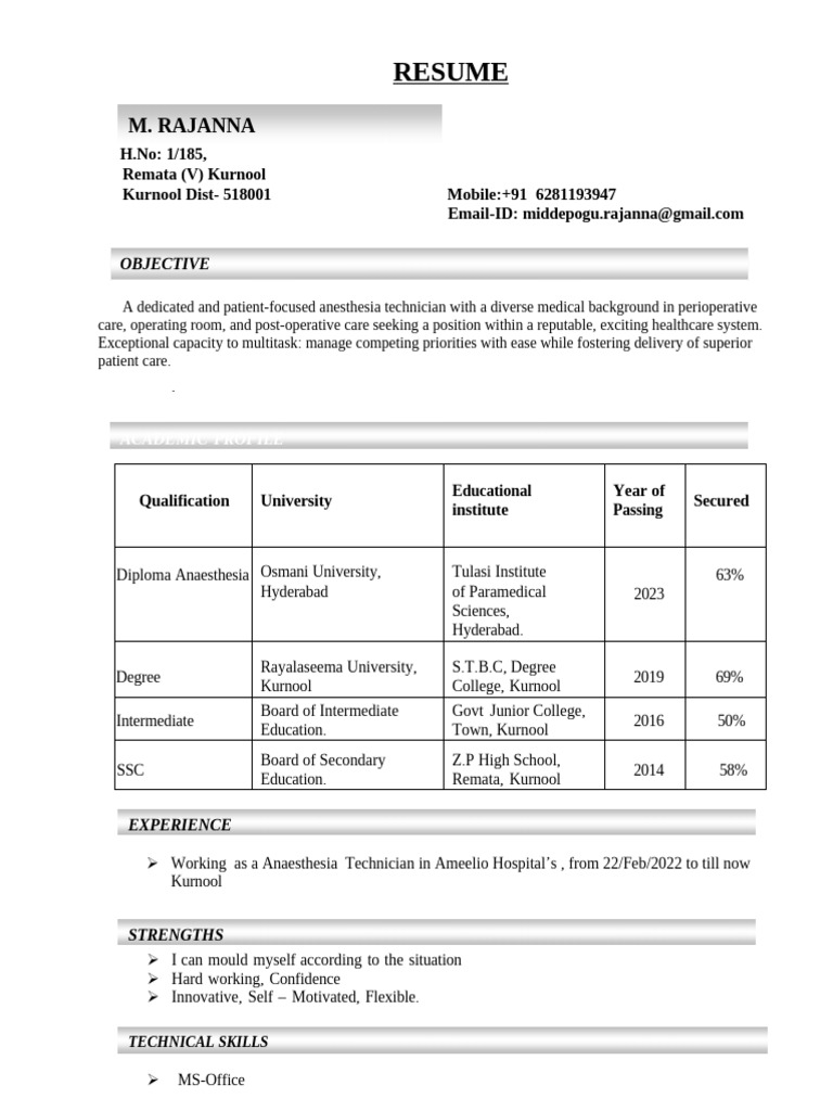 RAJU RESUME | PDF | Medicine | Health Care
