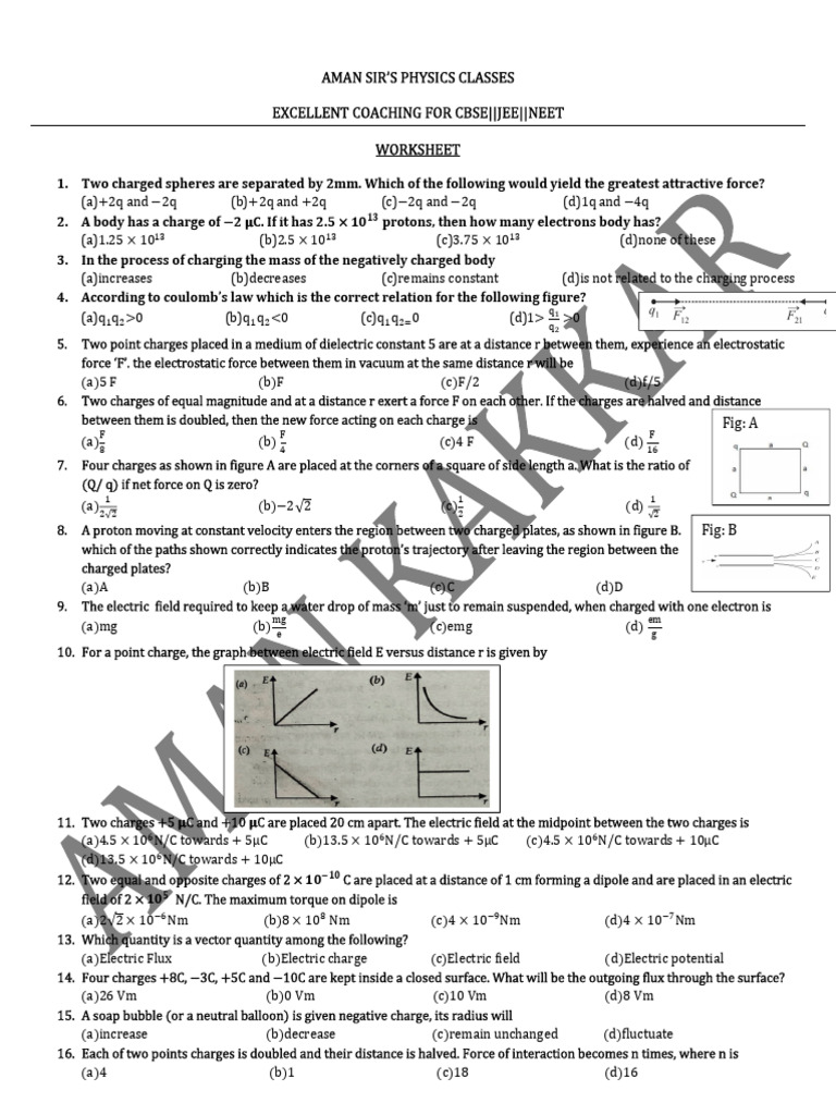 Worksheet Physics 43 | PDF | Capacitor | Capacitance