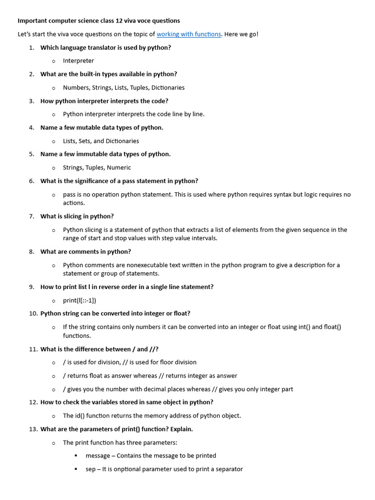 Viva Voce Questions Pdf Parameter Computer Programming Scope Computer Science